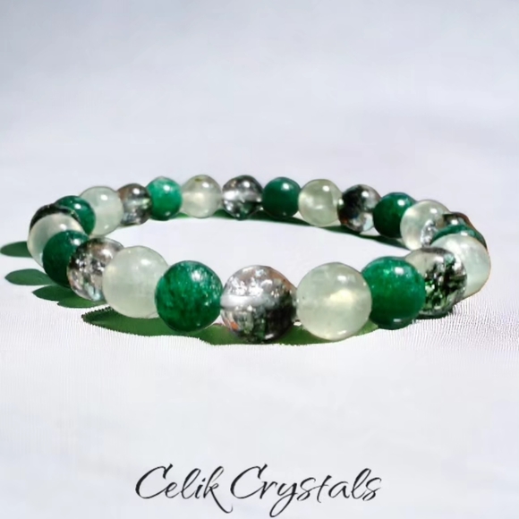 Celik Crystals | Jewelry | Phantom Ghost Quartz Prehnite Jade Custom ...